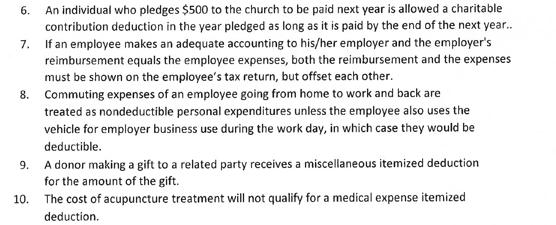 Solved 6. An individual who pledges $500 to the church to be | Chegg.com