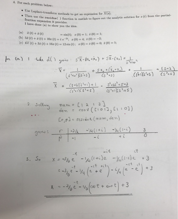 Solved For each problem below: Use Laplace-transform | Chegg.com