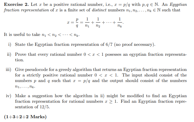 Solved Exercise 2. Let e be a positive rational number, | Chegg.com