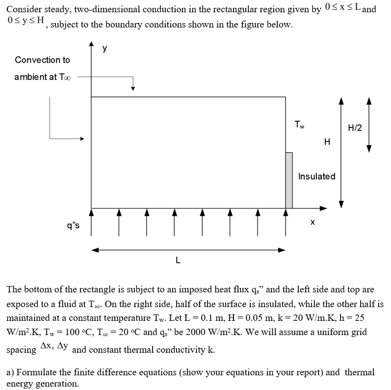 Solved Consider steady, two-dimensional conduction in the | Chegg.com