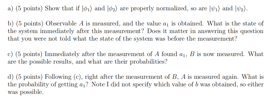Solved An operator A, representing observable A, has two | Chegg.com