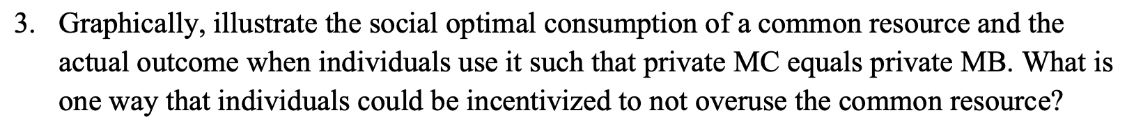 Solved 3. Graphically, illustrate the social optimal | Chegg.com