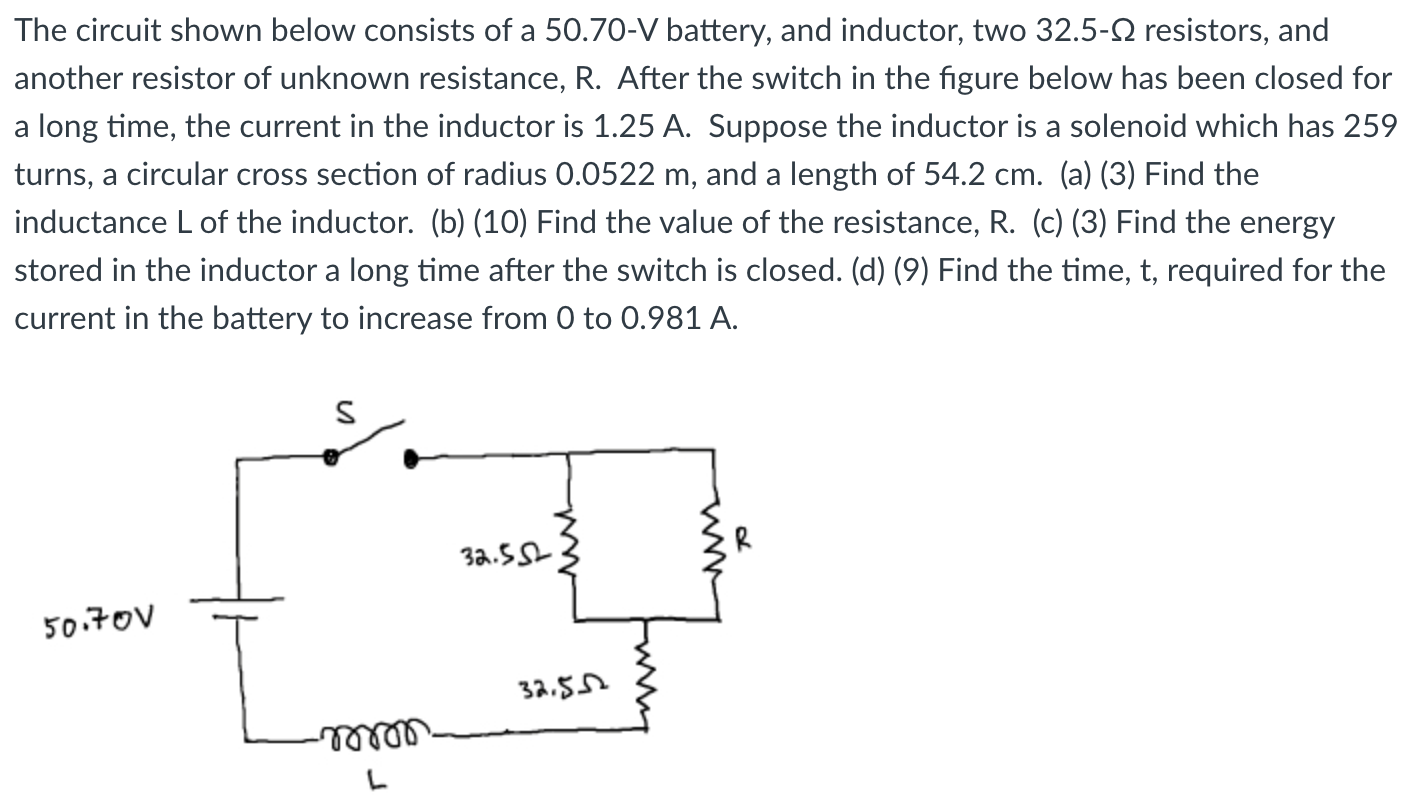 Solved The circuit shown below consists of a \\( | Chegg.com