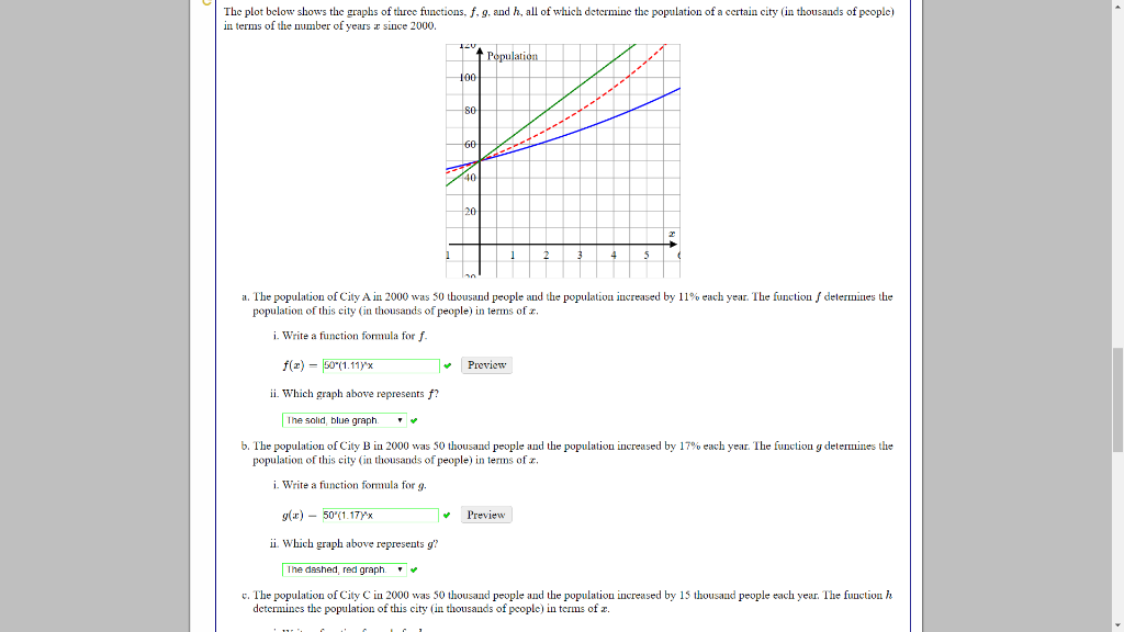 The plot below shows the graphs of three functions, | Chegg.com