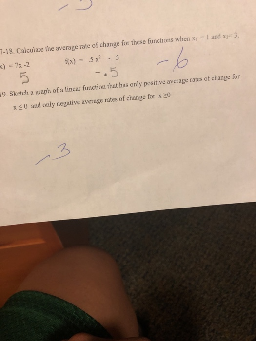 Solved 7-18. Calculate the average rate of change for these | Chegg.com