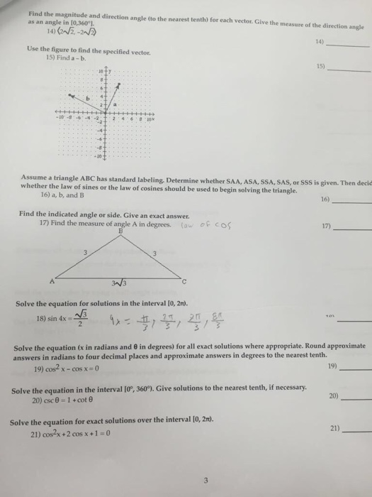 Solved Find the magnitude and direction angle (to the | Chegg.com