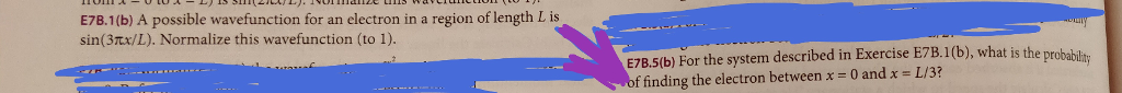 Solved E7B.1(b) A possible wavefunction for an electron in a | Chegg.com