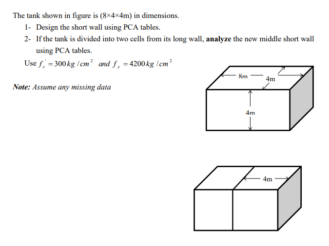 Solved The tank shown in figure is (8×4×4m) in dimensions. | Chegg.com