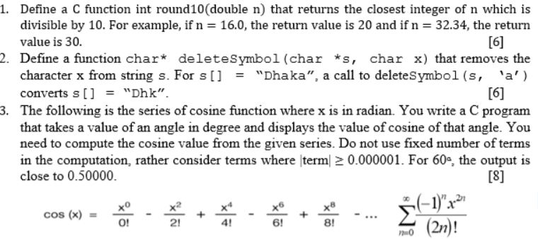 Solved Solve 12 Questions By Using C Programming Language 