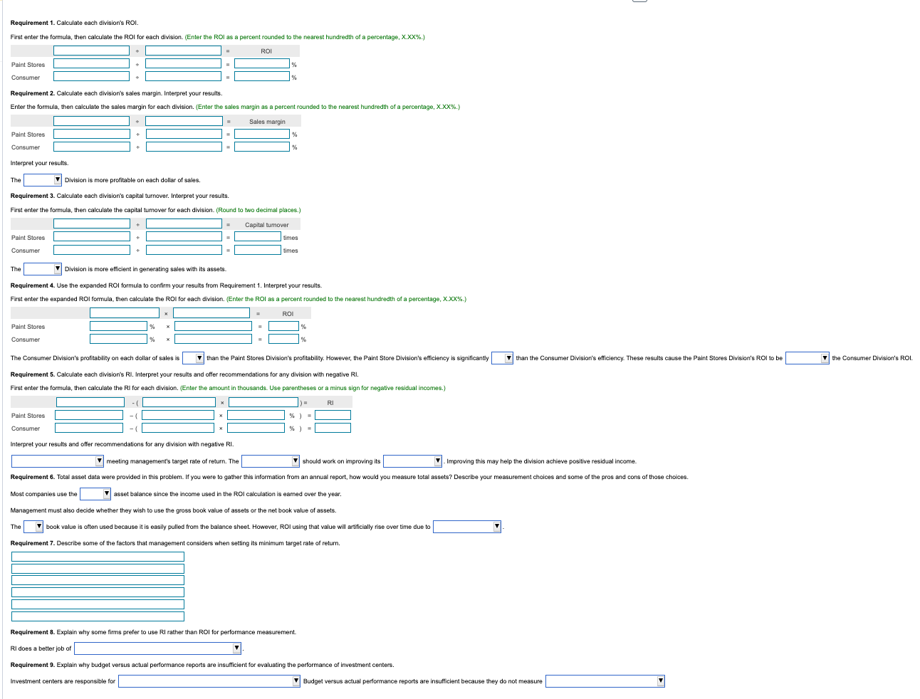 Solved Requirement 1. Calculate each division's ROI. First | Chegg.com