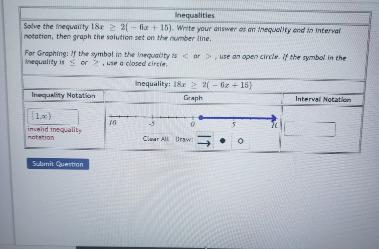 Solved Express the graphed inequality in interval notation: | Chegg.com