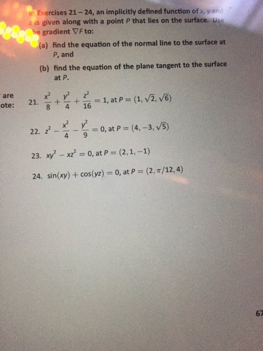 Solved ir Exercises 21-24, an implicitly defined function of | Chegg.com