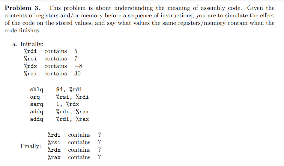 Solved Problem 3. This problem is about understanding the | Chegg.com