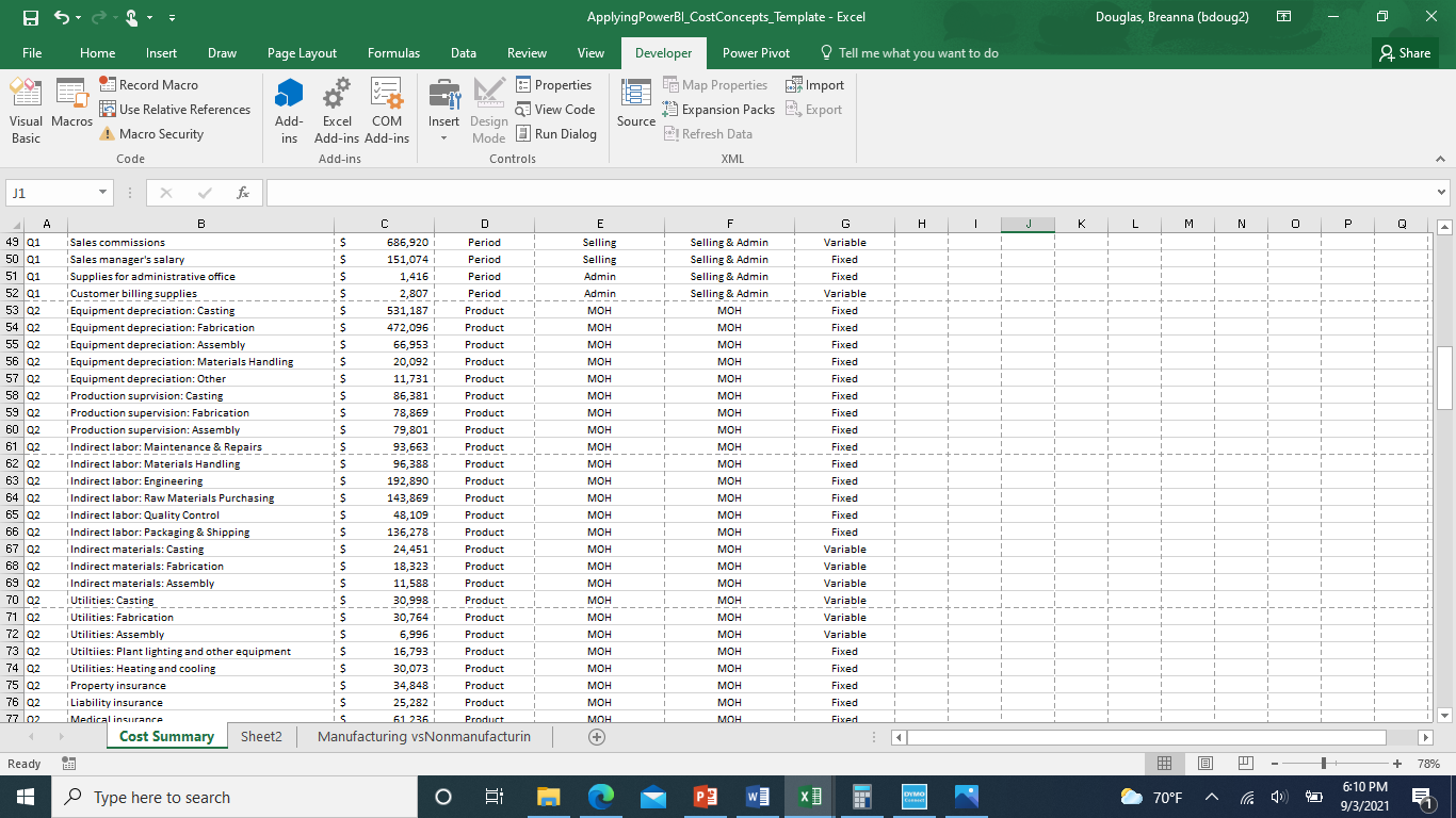 Applying Power BI Analytics 01-01 (Static) Cost | Chegg.com