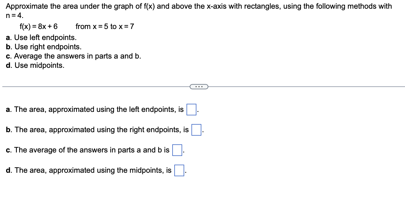 Solved Approximate the area under the graph of f(x) and | Chegg.com