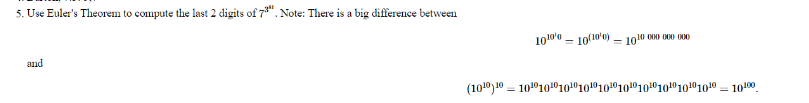 Solved Use Euler's Theorem to compute the last 2 digits | Chegg.com