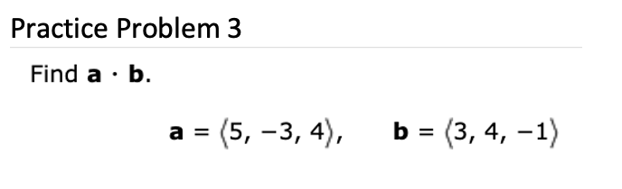 Solved Find Mathbf{a} Cdot Mathbf{b} [
