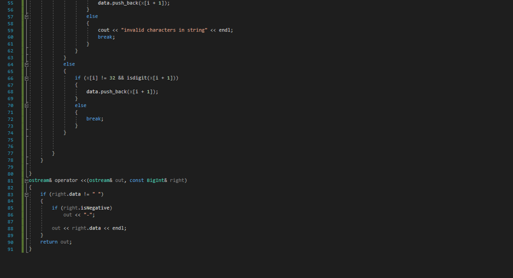 Modify your Bigint class so that we can use the +, | Chegg.com