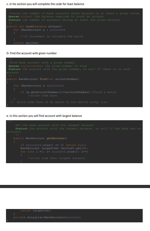 Solved Question 1: Write a sample program implements a Bank | Chegg.com