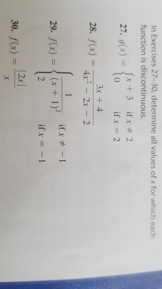 Solved In Exercises 27-30, determine all values of x for | Chegg.com