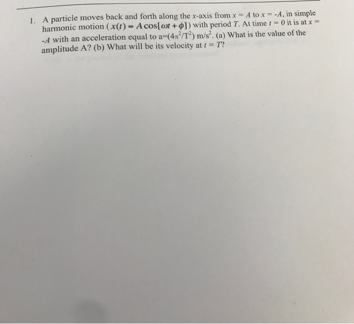 Solved A particle moves back and forth along the x-axis from | Chegg.com