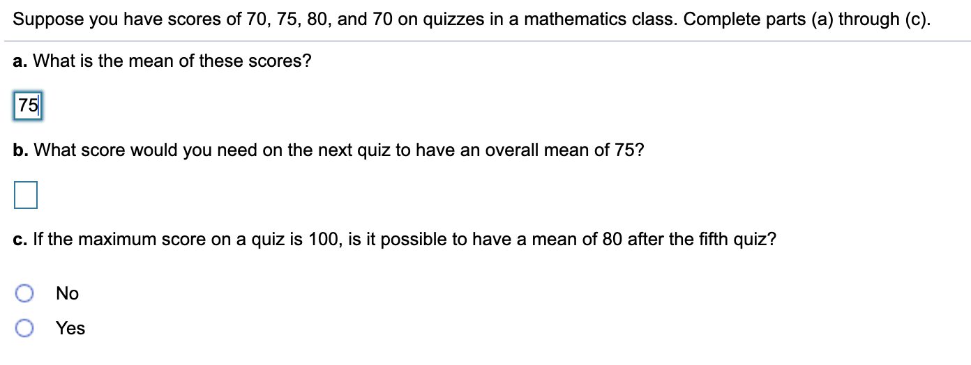 Solved Suppose you have scores of 70, 75, 80, and 70 on | Chegg.com