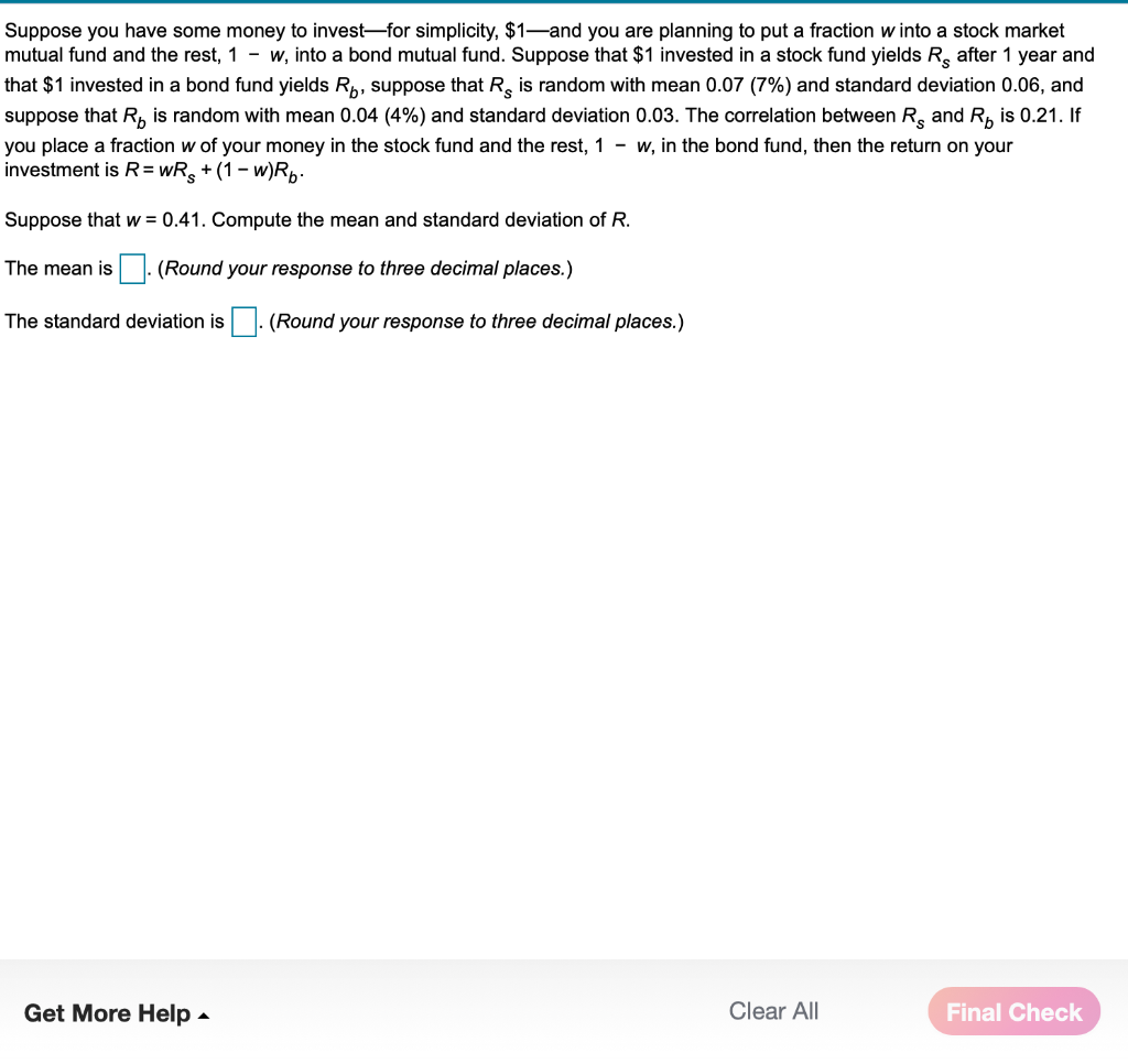 Solved Suppose you have some money to invest—for simplicity, | Chegg.com