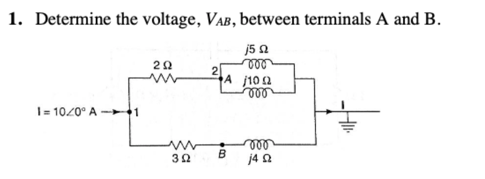 Solved 1. Determine the voltage, VAB, between terminals A | Chegg.com