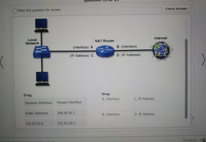 Solved the list on the left identifies the interfaces and IP | Chegg.com