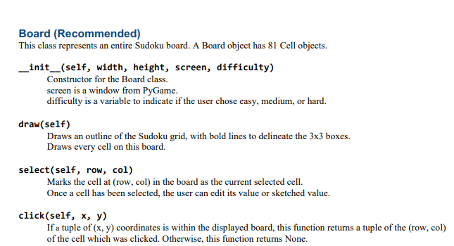 Solved Board (Recommended) This class represents an entire | Chegg.com