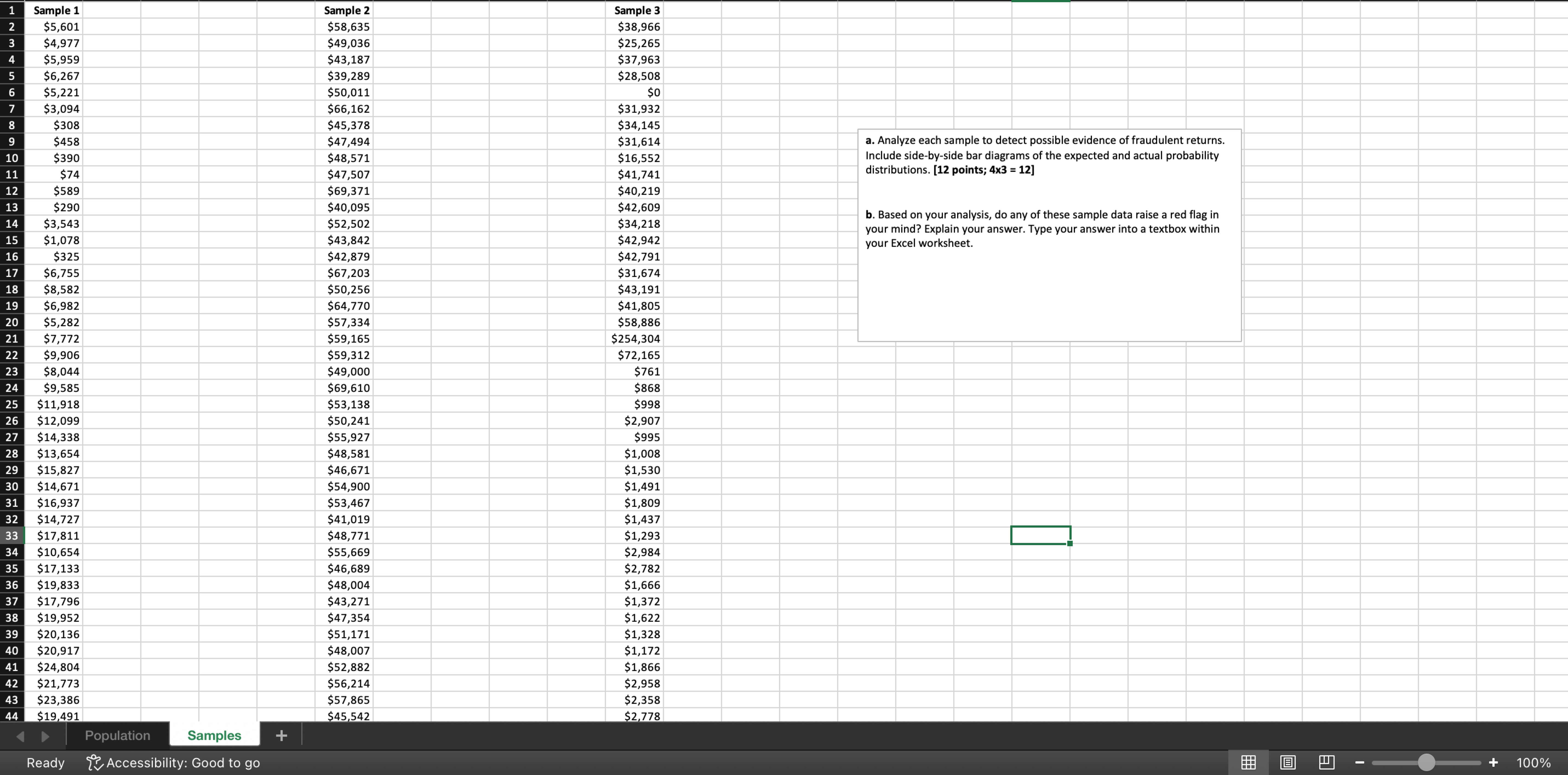Solved a. ﻿Analyze each sample to detect possible evidence | Chegg.com