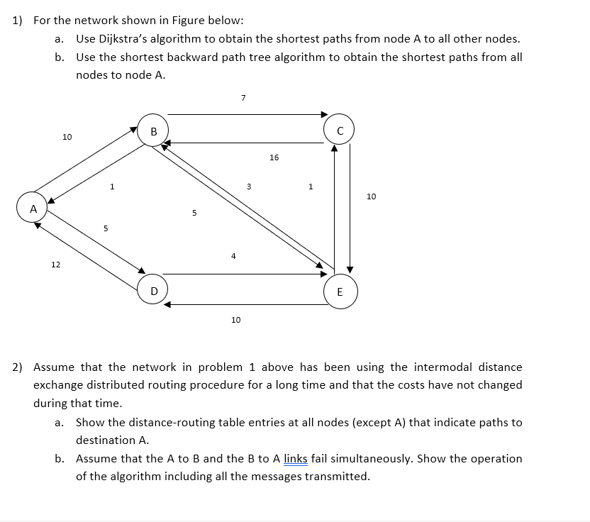 Solved 1) For the network shown in Figure below: a. Use | Chegg.com