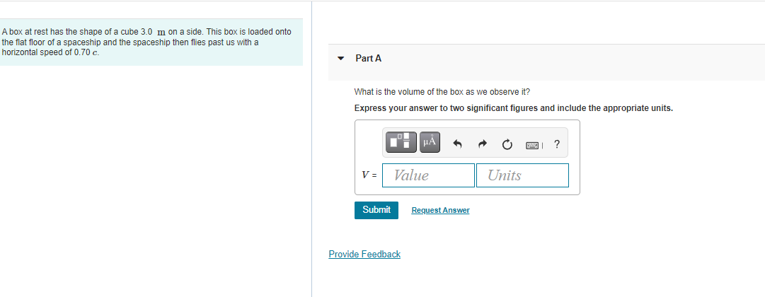 Solved A box at rest has the shape of a cube 3.0 m on a | Chegg.com