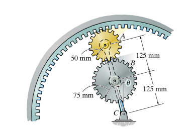 Solved Gear A has a mass of 0.5 kg and a radius of gyration | Chegg.com