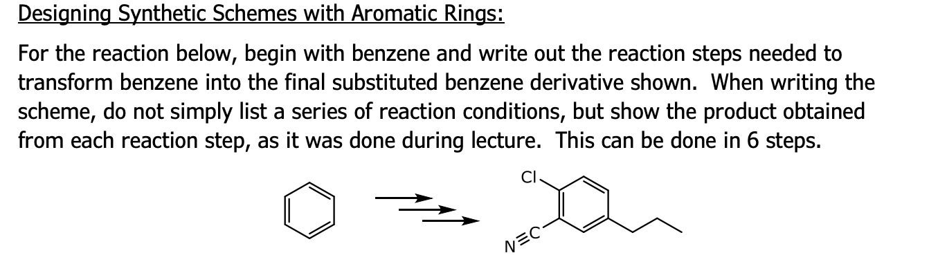 Solved Designing Synthetic Schemes with Aromatic Rings: For | Chegg.com