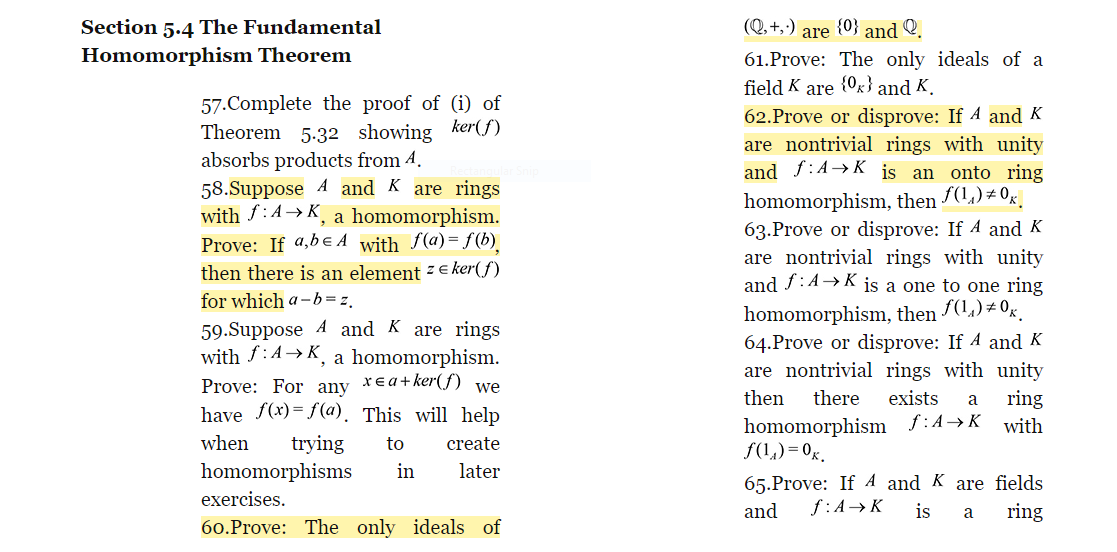 Solved Section 5.4 The Fundamental Homomorphism Theorem 57. | Chegg.com