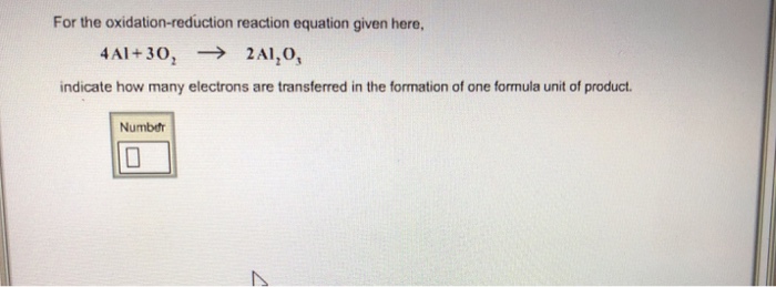 Solved For the oxidation-reduction reaction equation given | Chegg.com