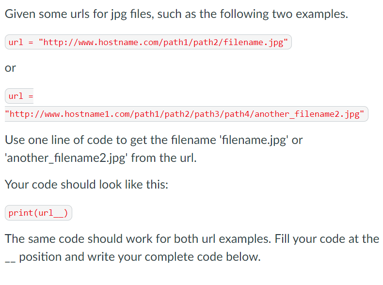 Solved Given some urls for jpg files, such as the following | Chegg.com