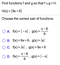 Solved Find functions f and g so that fog=H. H(x) = 19x +61 | Chegg.com