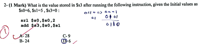Solved - (1 Mark) What is the value stored in $ s3 after | Chegg.com