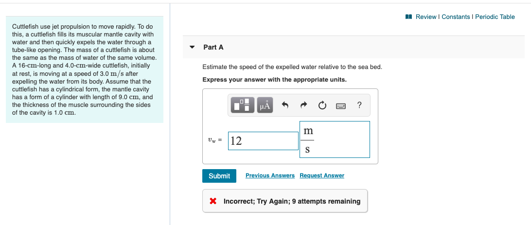 Solved Review Constants Periodic Table Part A Cuttlefish use | Chegg.com