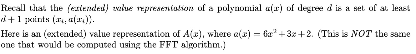 Solved Recall that the (extended) value representation of a | Chegg.com