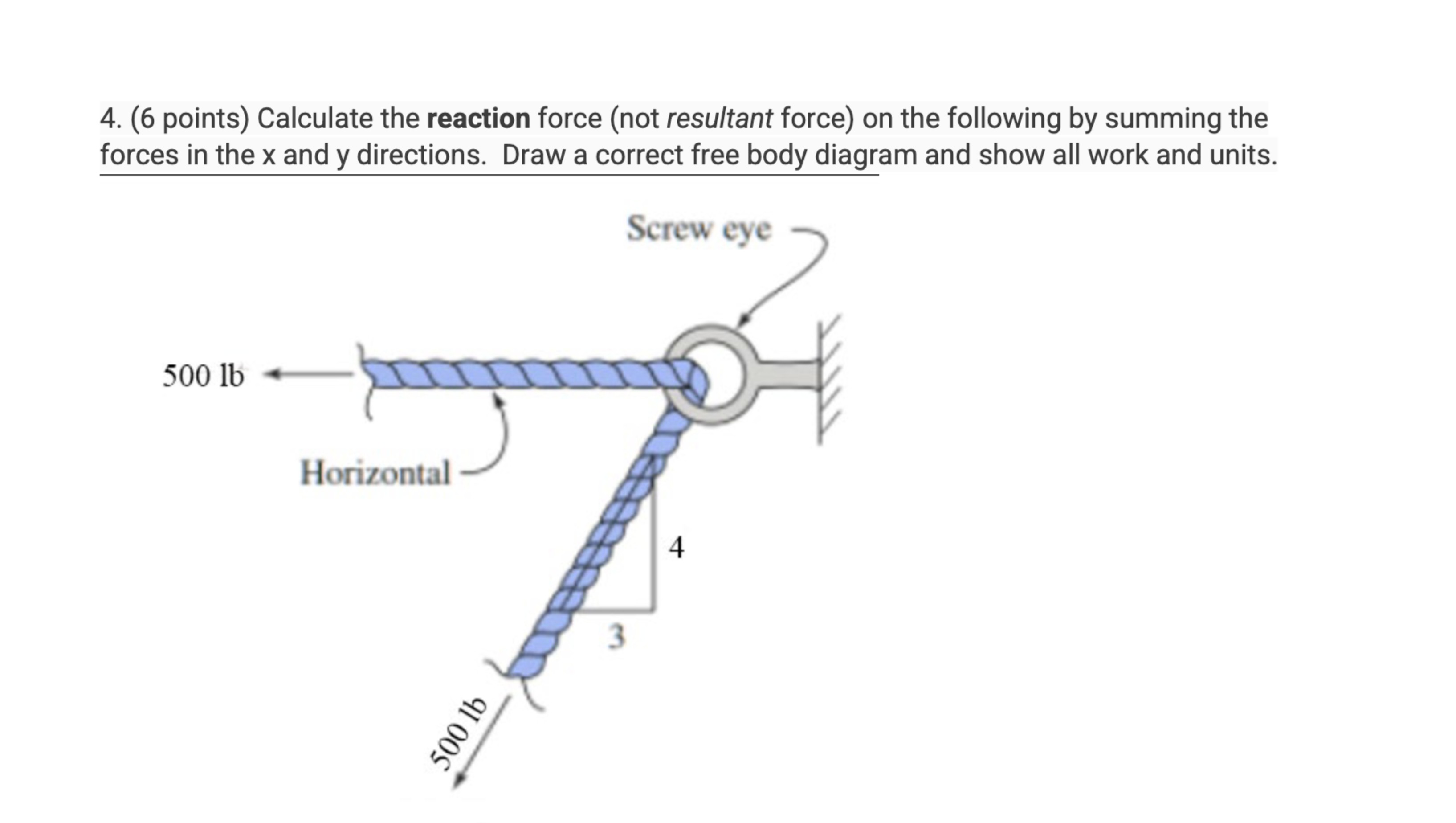 Solved 6 points calculate The Reaction Force Not
