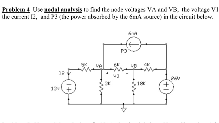 Solved Use nodal analysis to find the node voltages VA and | Chegg.com