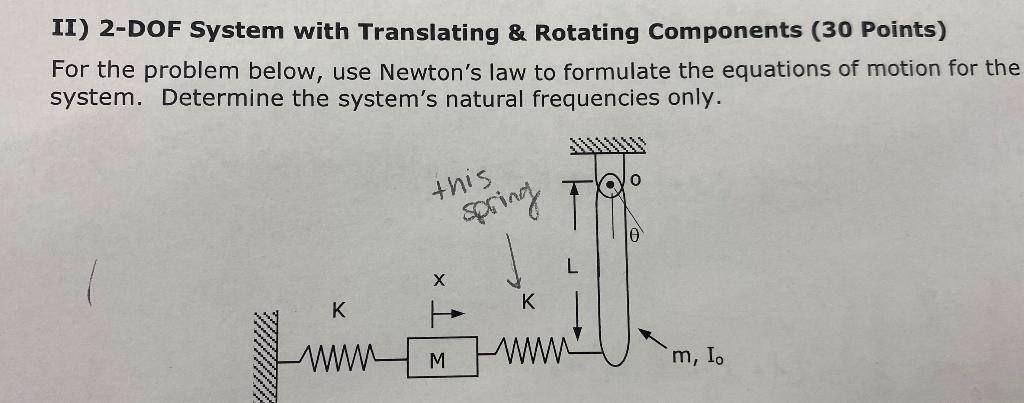 Solved II) 2-DOF System with Translating & Rotating | Chegg.com