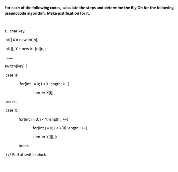 Solved For each of the following codes, calculate the steps | Chegg.com