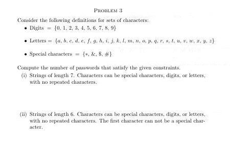 Solved PROBLEM 3 Consider the following definitions for sets | Chegg.com