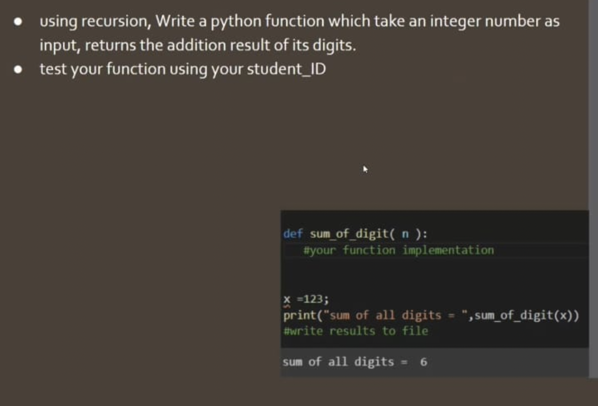 Solved using recursion, Write a python function which take | Chegg.com