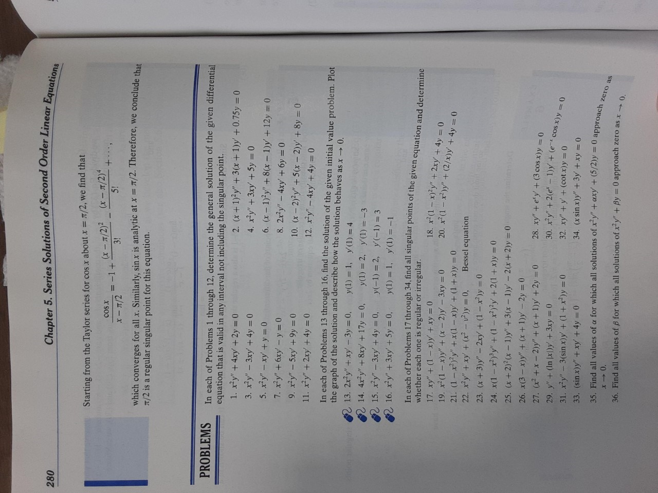 Solved Chapter 5. Series Solutions of Second Order Line 280 | Chegg.com
