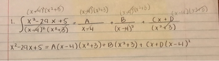Solved Partial Fraction Decomposition- find A, B, C, D | Chegg.com